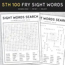 high frequency words word search printable