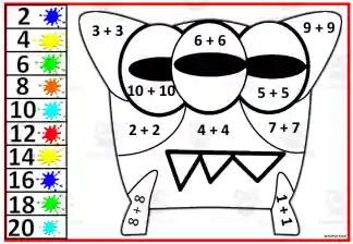 simple addition coloring worksheets
