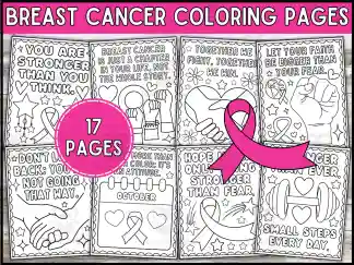free breast cancer awareness coloring pages printable