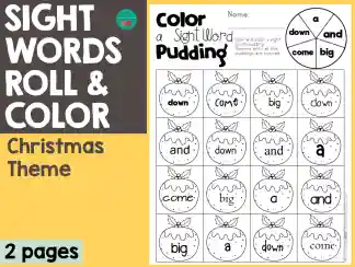 sight word coloring pages christmas
