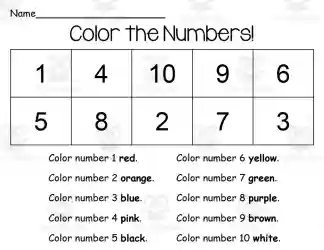 coloring sheets numbers 1 10