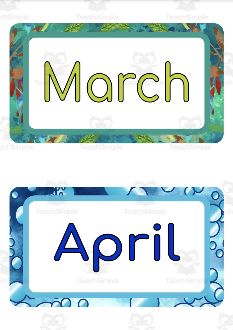 12 Months of the Year Classroom Decor by Teach Simple