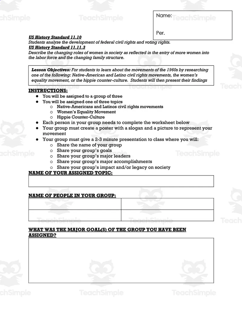 1960s Social Change by Teach Simple