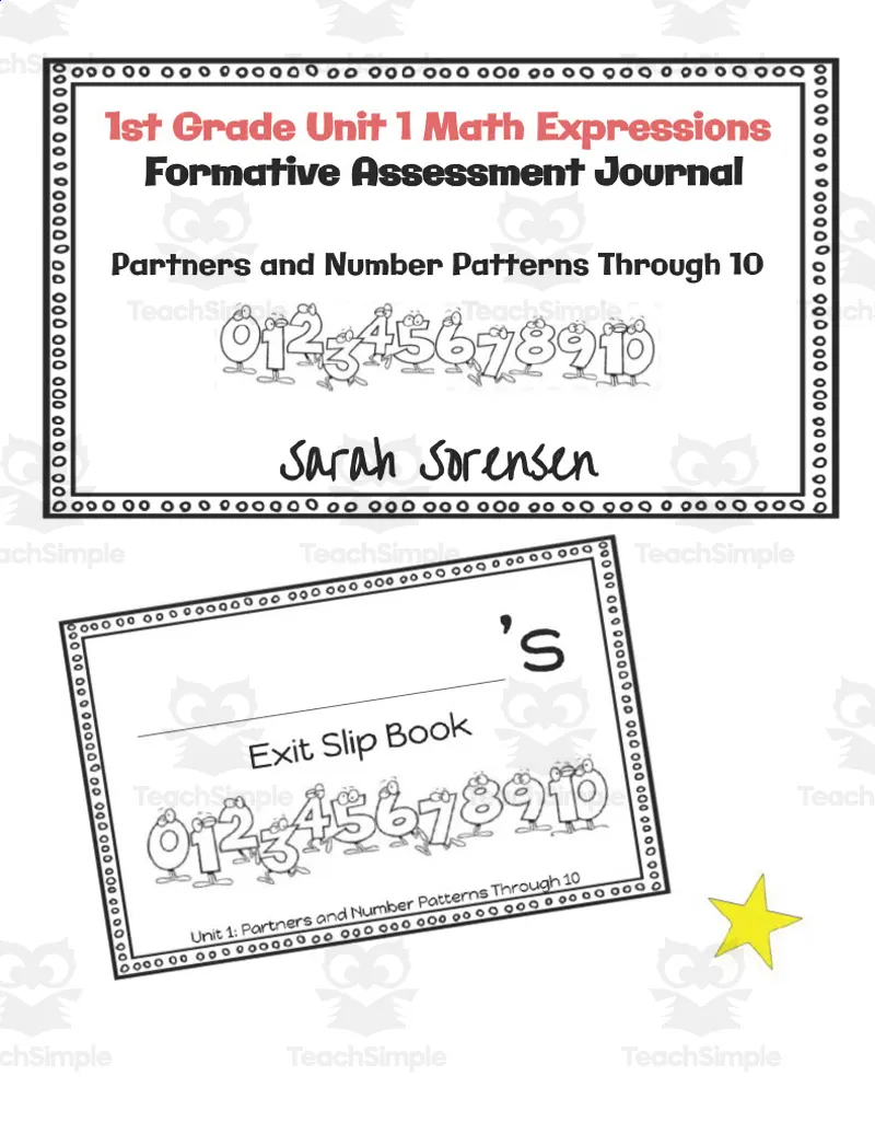 1st Grade Math Exit Slip Journal | Unit 1 Math Expressions by Teach Simple