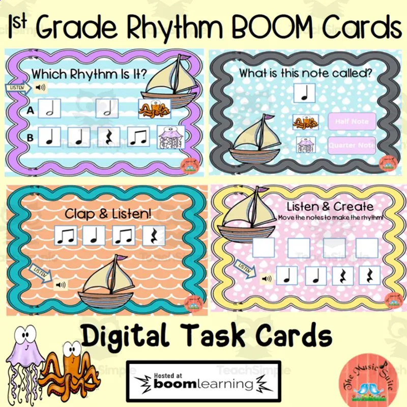 1st Grade Rhythm Boom Cards by Teach Simple