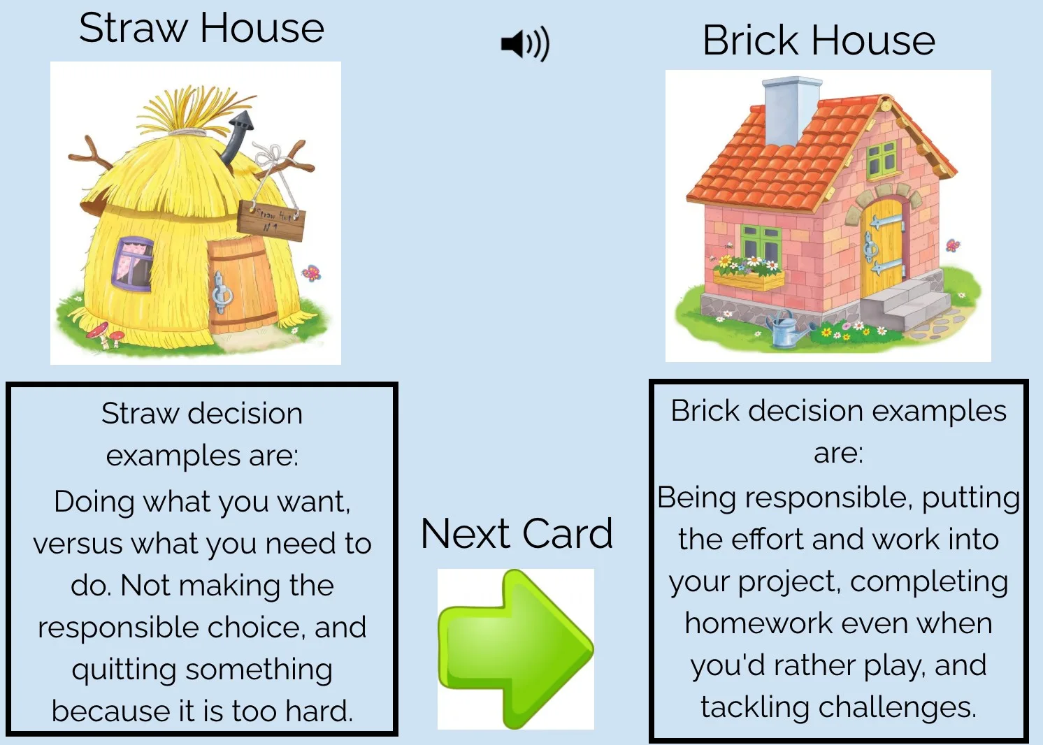 3 Little Pigs Decision-Making Boom Cards With Audio by Teach Simple