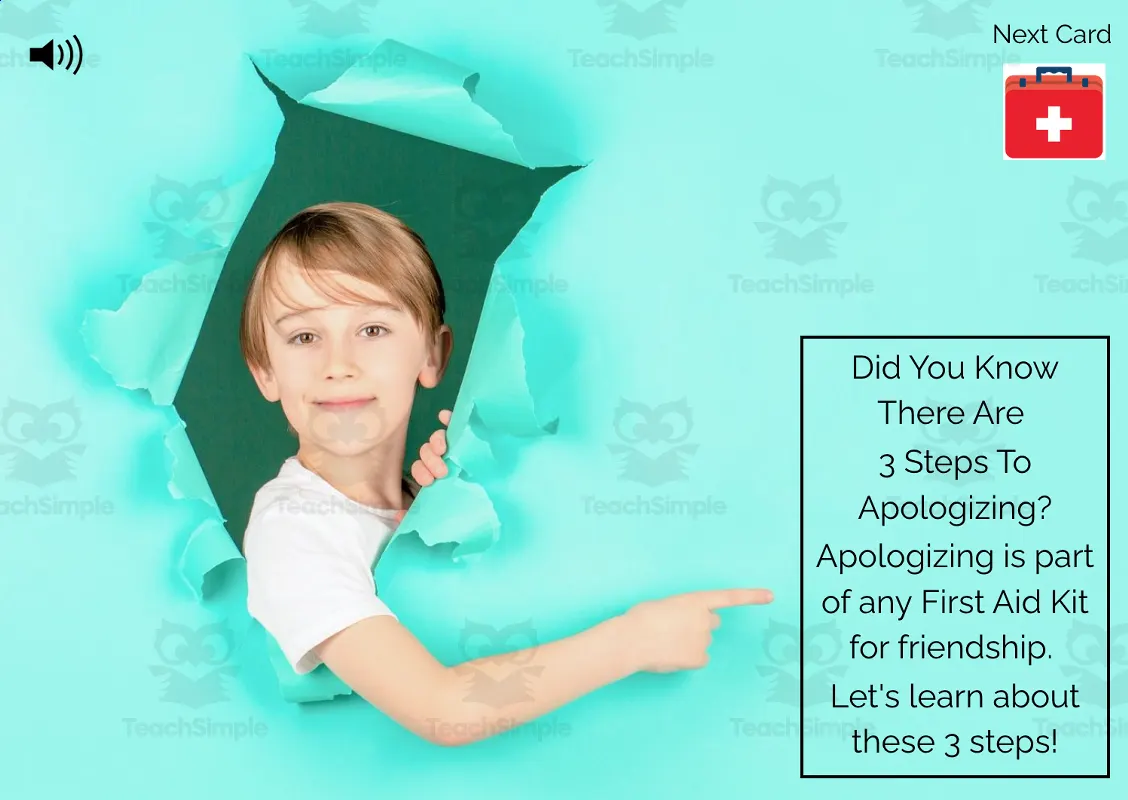 3 Steps To Apologizing-An SEL Boom Deck With Audio by Teach Simple