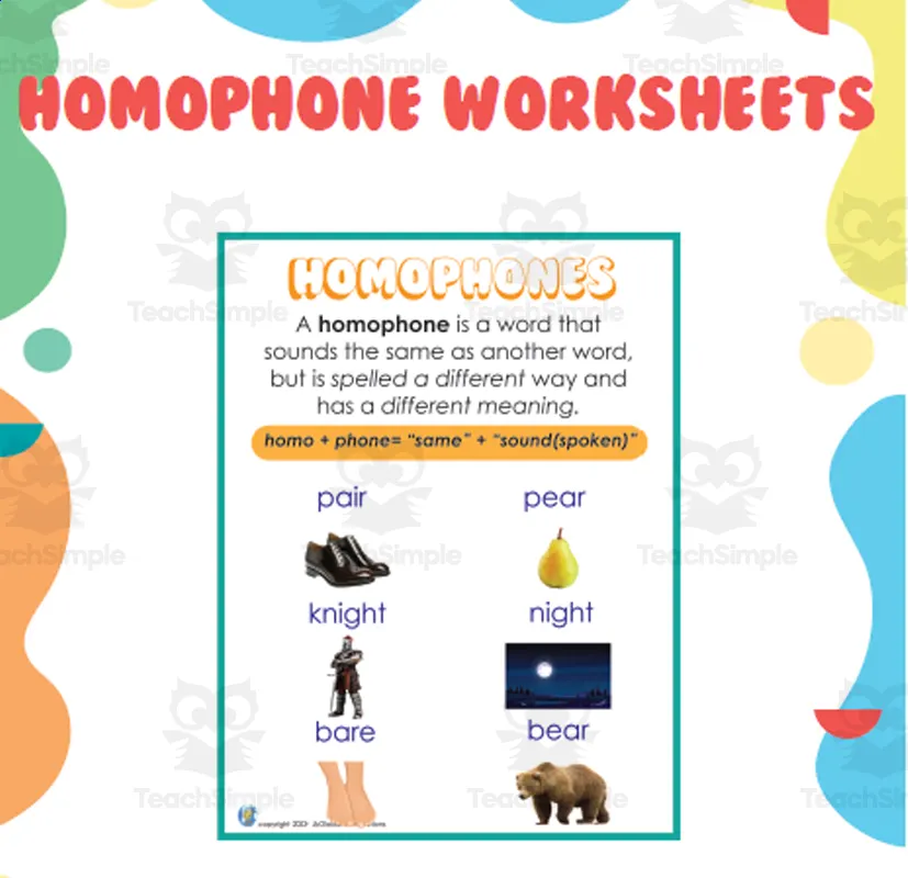 30 Common English Homophones by Teach Simple