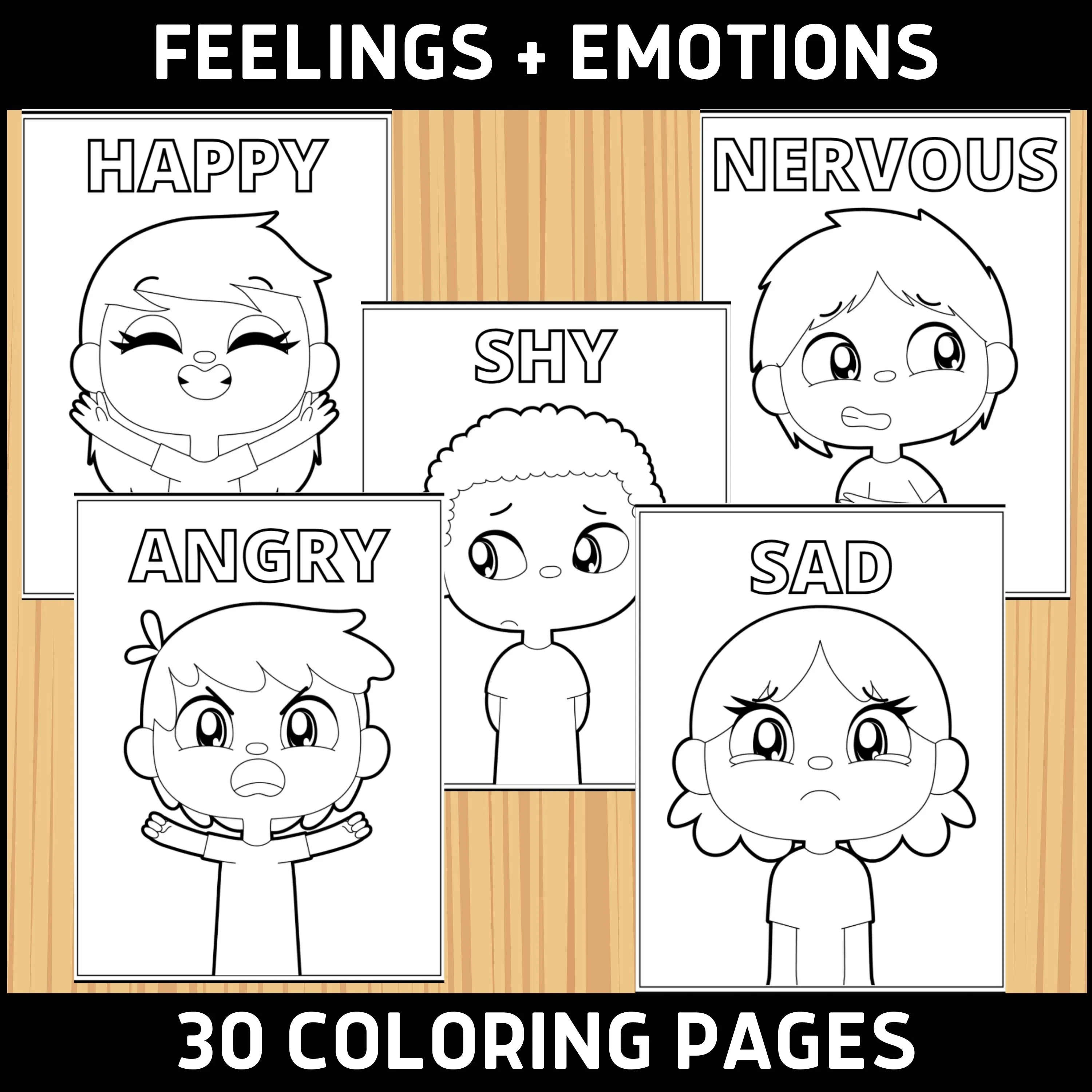30 Feelings & Emotions Coloring Pages by Teach Simple