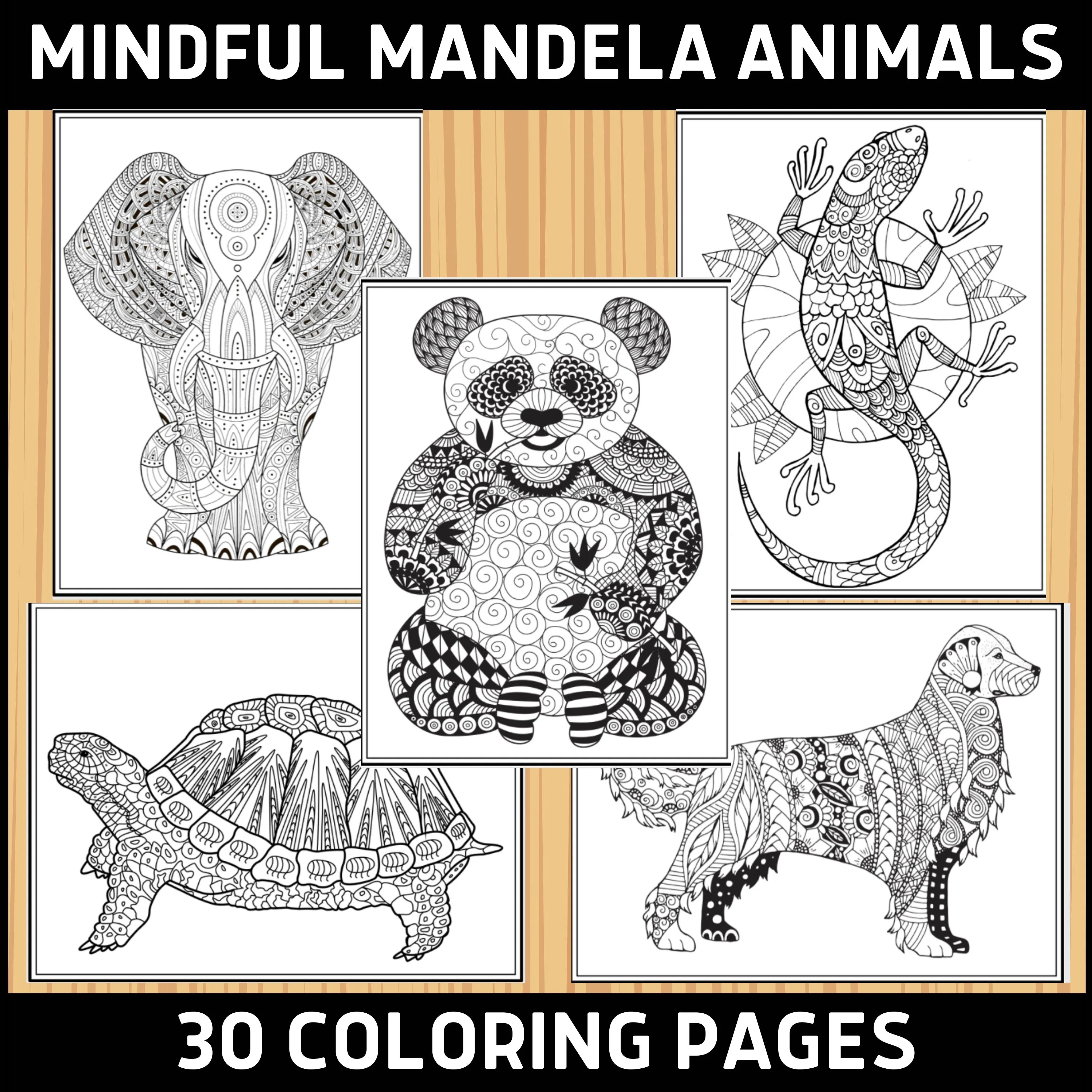30 Mindful Mandela Animals Coloring Pages by Teach Simple