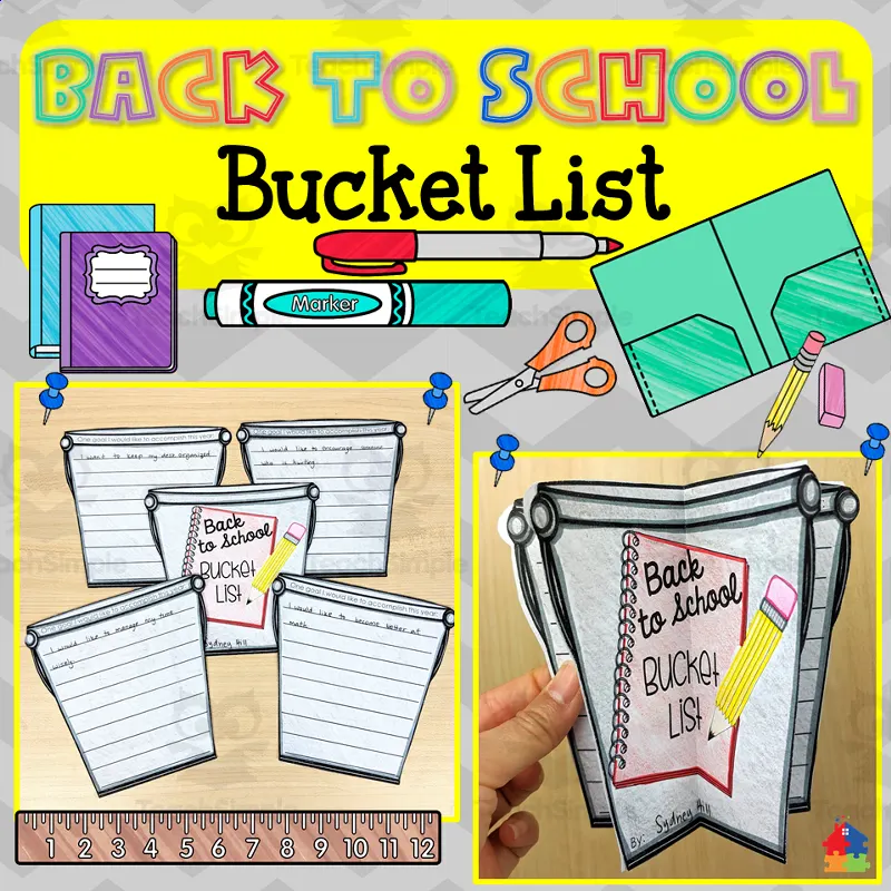 3D Back to School Bucket List by Teach Simple