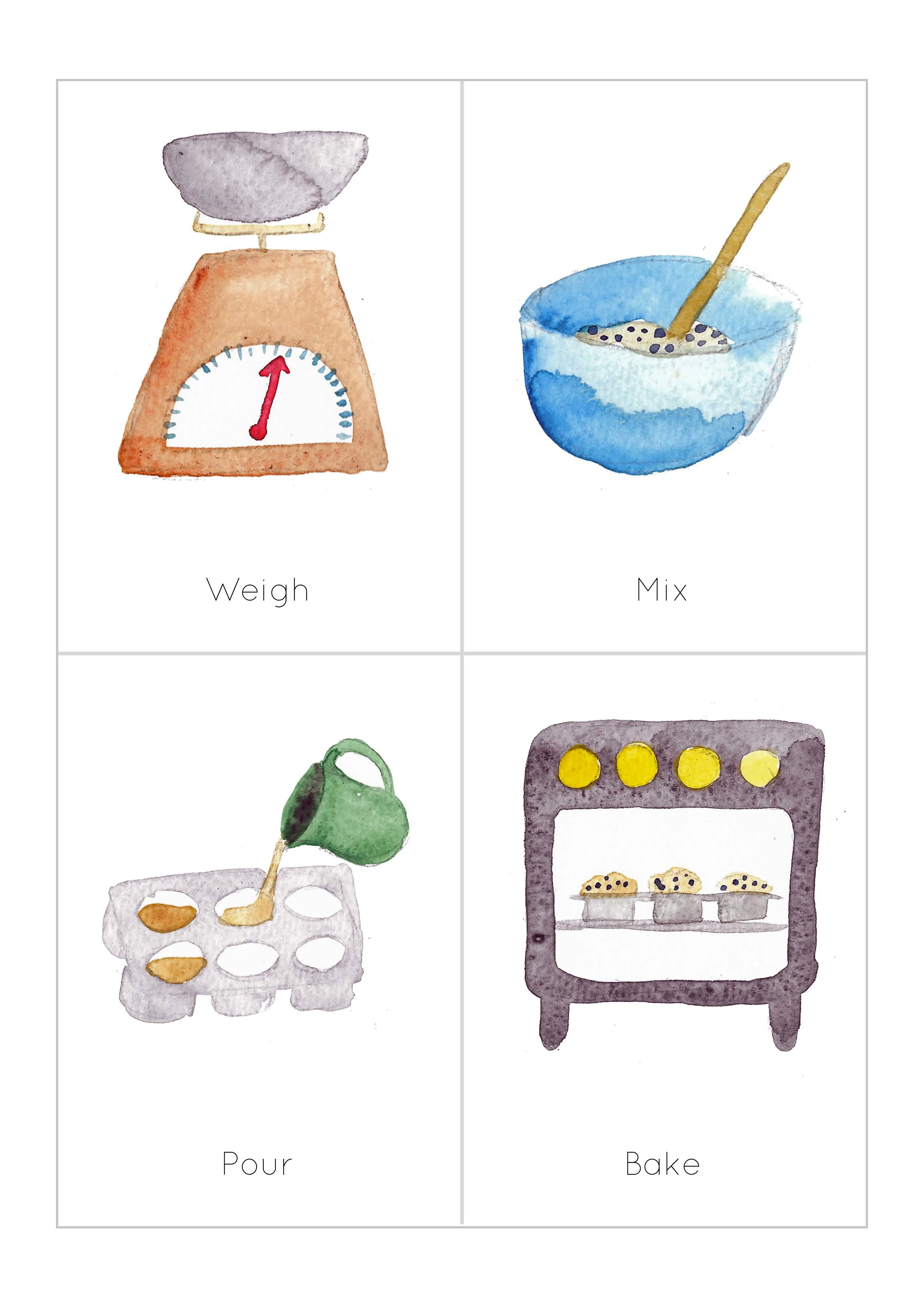 4 Baking Sequencing Cards by Teach Simple