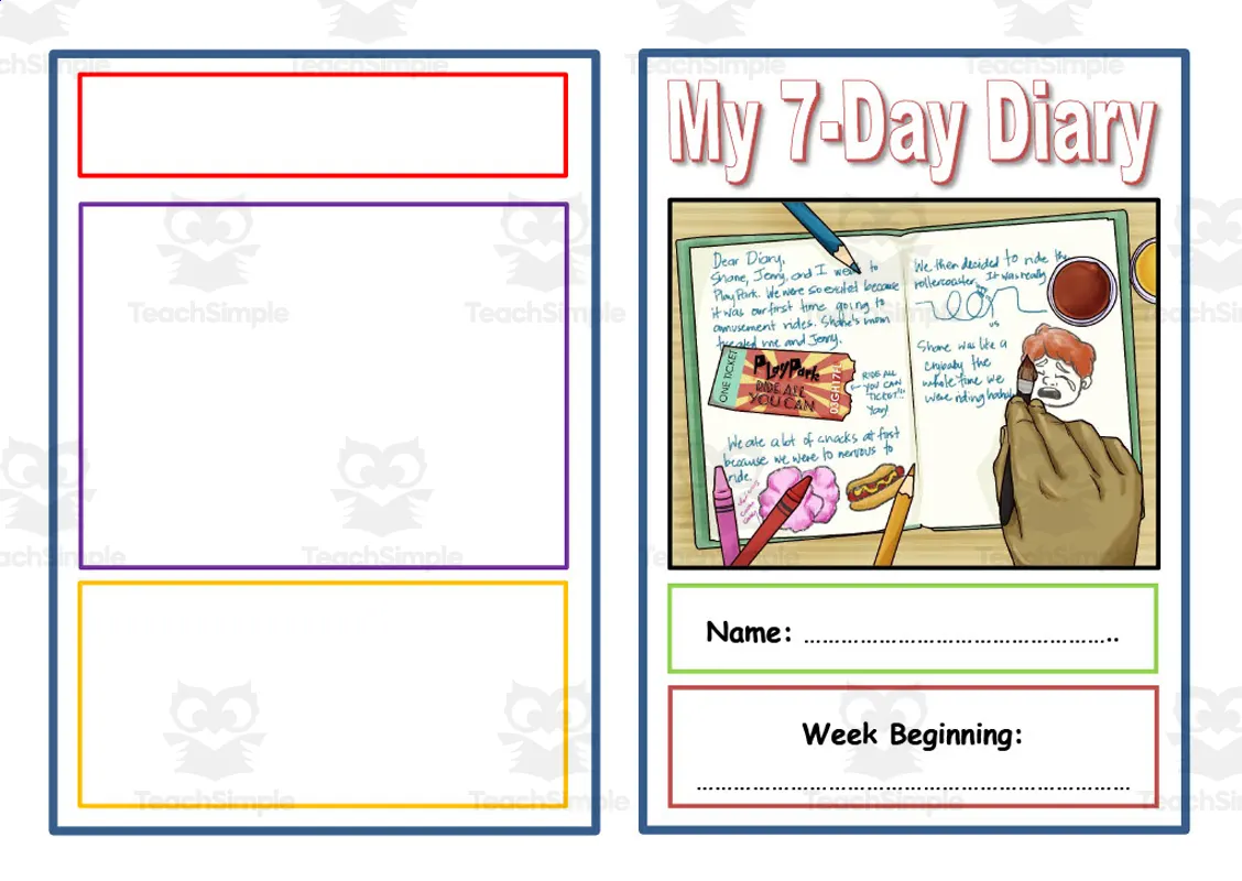 7-Day Diary Printable by Teach Simple