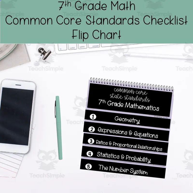 7th Grade Math Common Core State Standards Flip Chart Checklist by ...