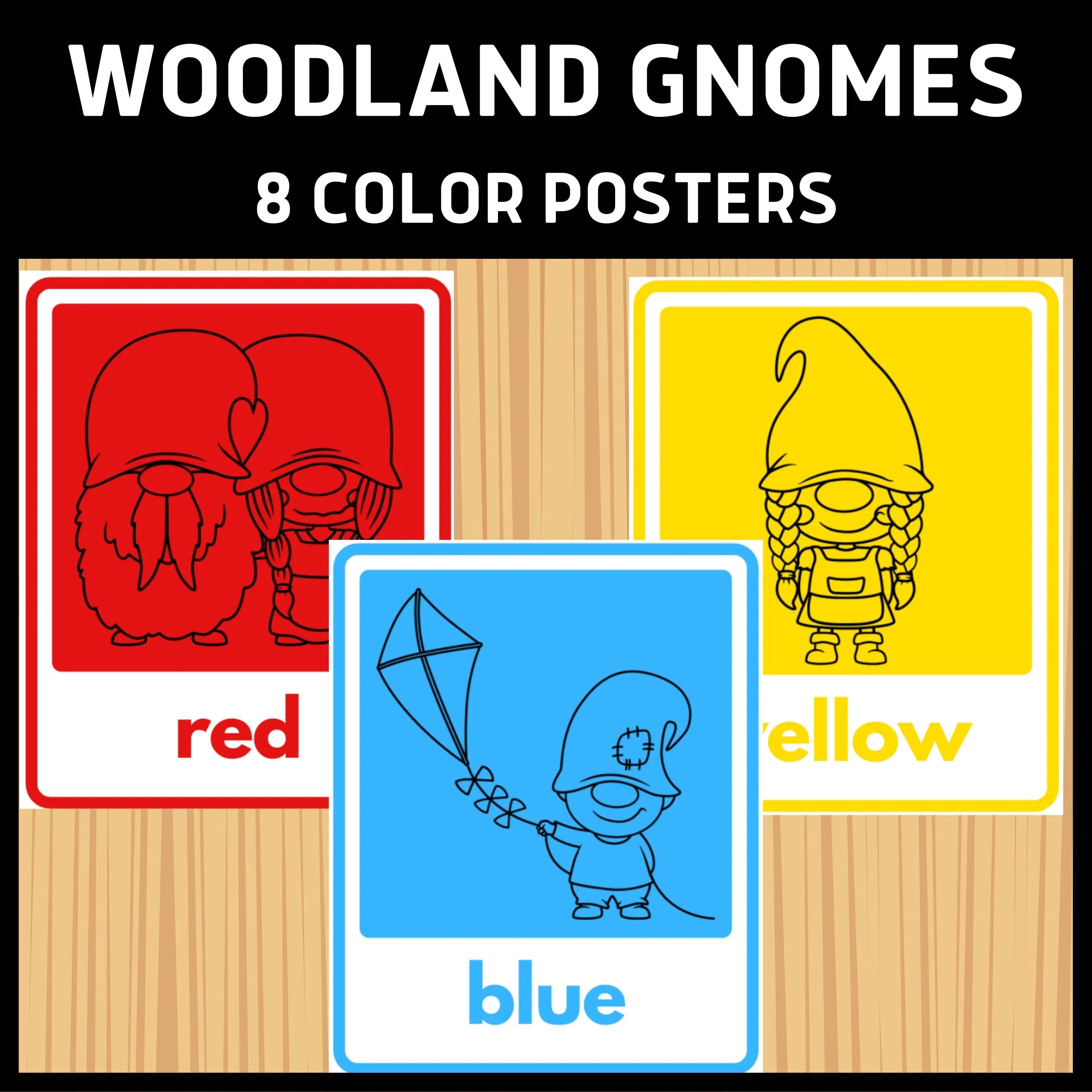 8 Woodland Gnomes Color Posters by Teach Simple
