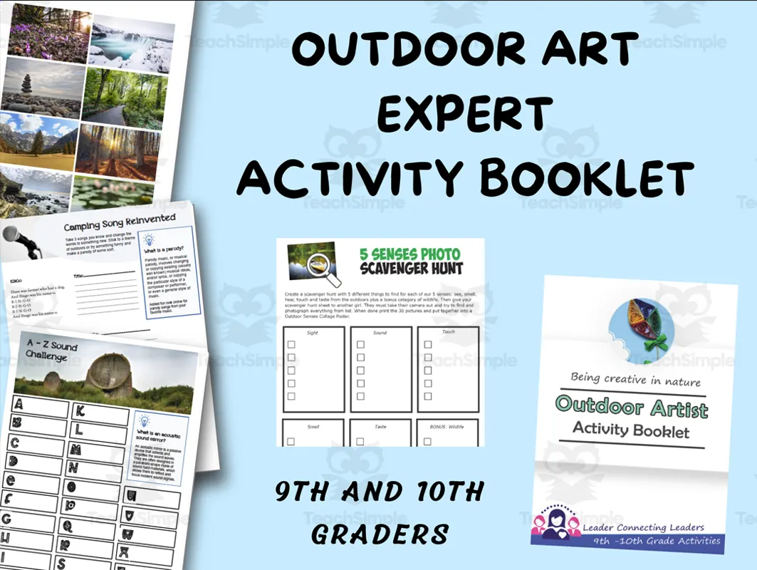 9th and 10th grade Outdoor Artist Activities by Teach Simple