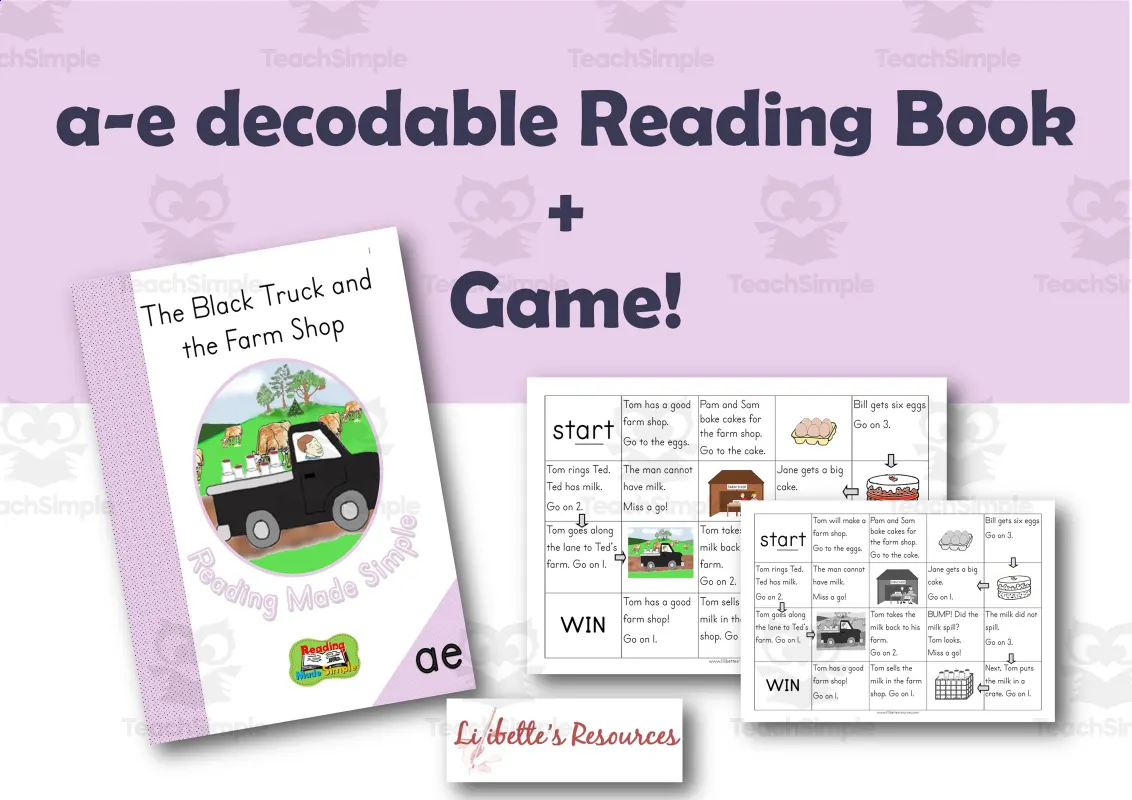 a-e decodable Reading Book Level 1: 23 by Teach Simple