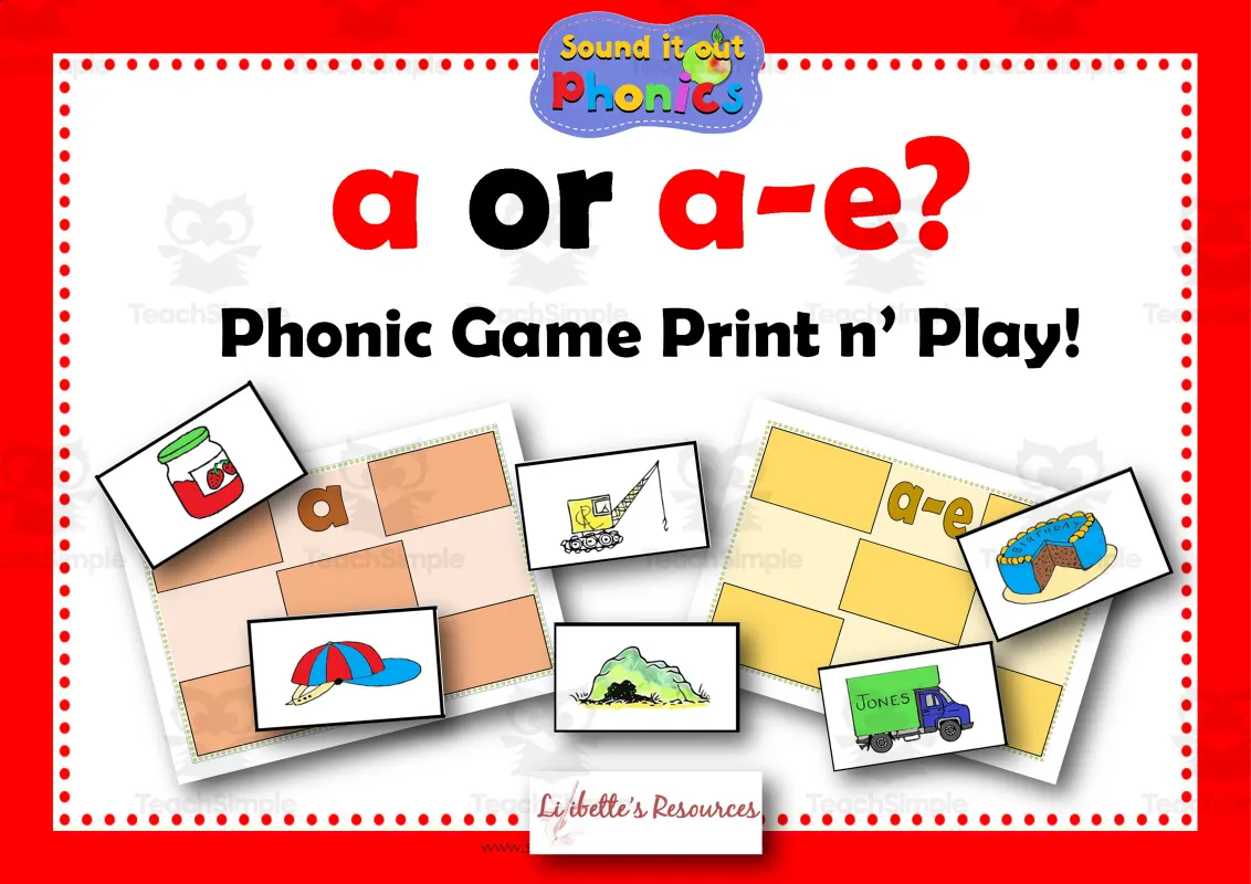 A-E Phonic Game Print 'n Play! by Teach Simple