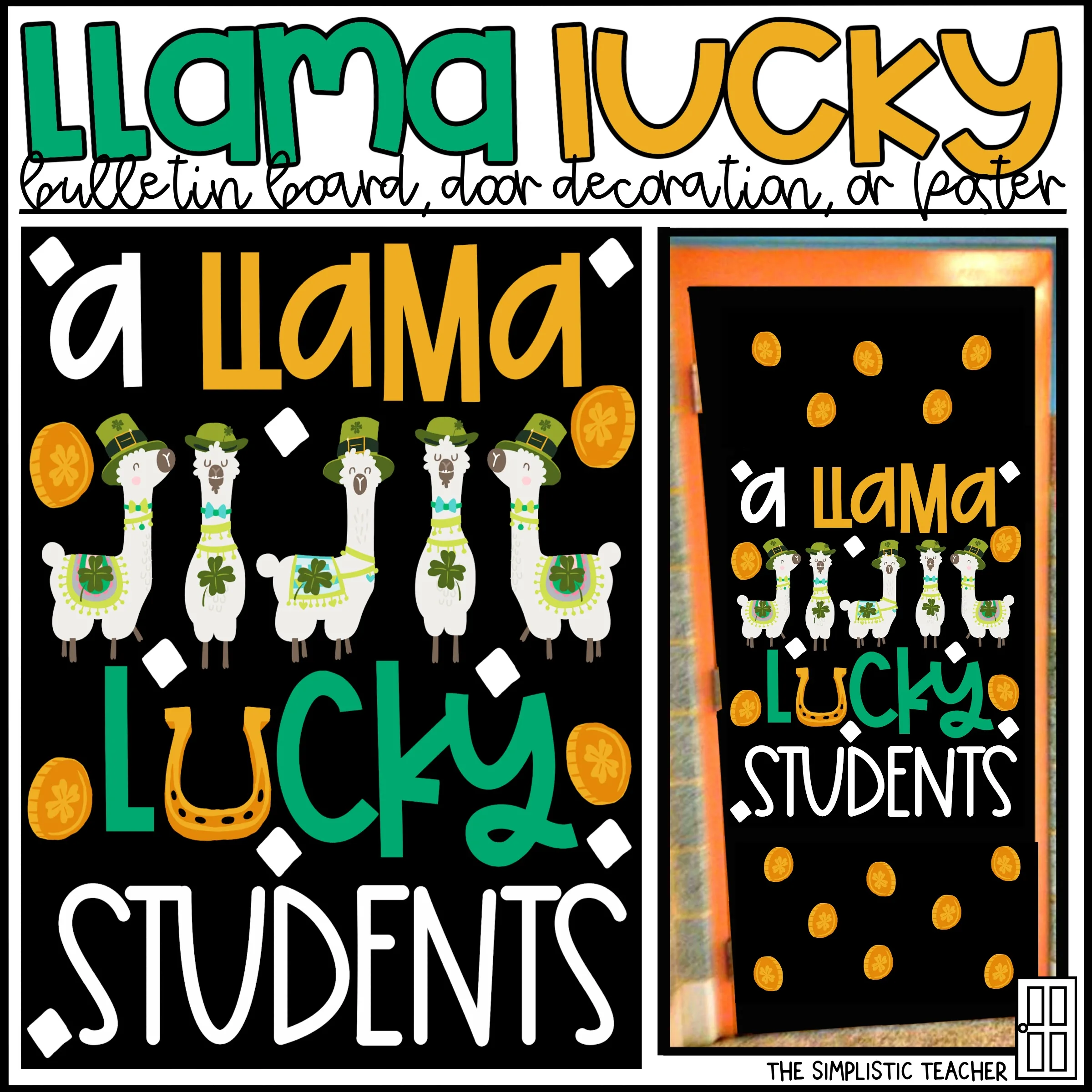 A Llama Lucky Students St. Patrick's Door Decoration Kit, Bulletin ...