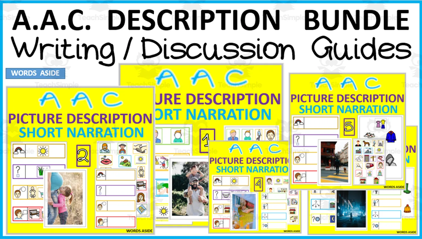 AAC Picture Description Visual Guides BUNDLE by Teach Simple