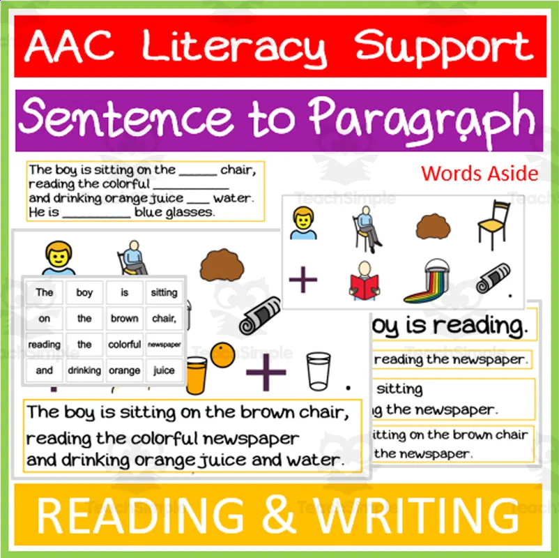 AAC Sentence to Paragraph READING and WRITING |1| by Teach Simple