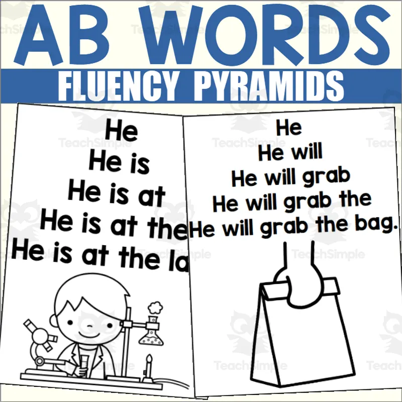 AB Word Family Fluency Pyramid by Teach Simple