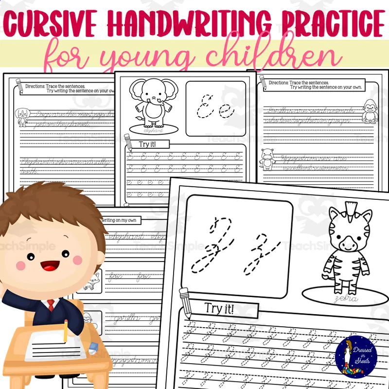 ABC Cursive Handwriting Practice for Young Children by Teach Simple
