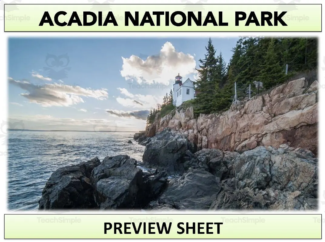Acadia National Park Geography Unit by Teach Simple