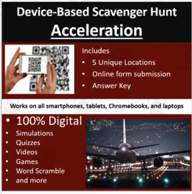 Acceleration – A Digital Scavenger Hunt Activity by Teach Simple