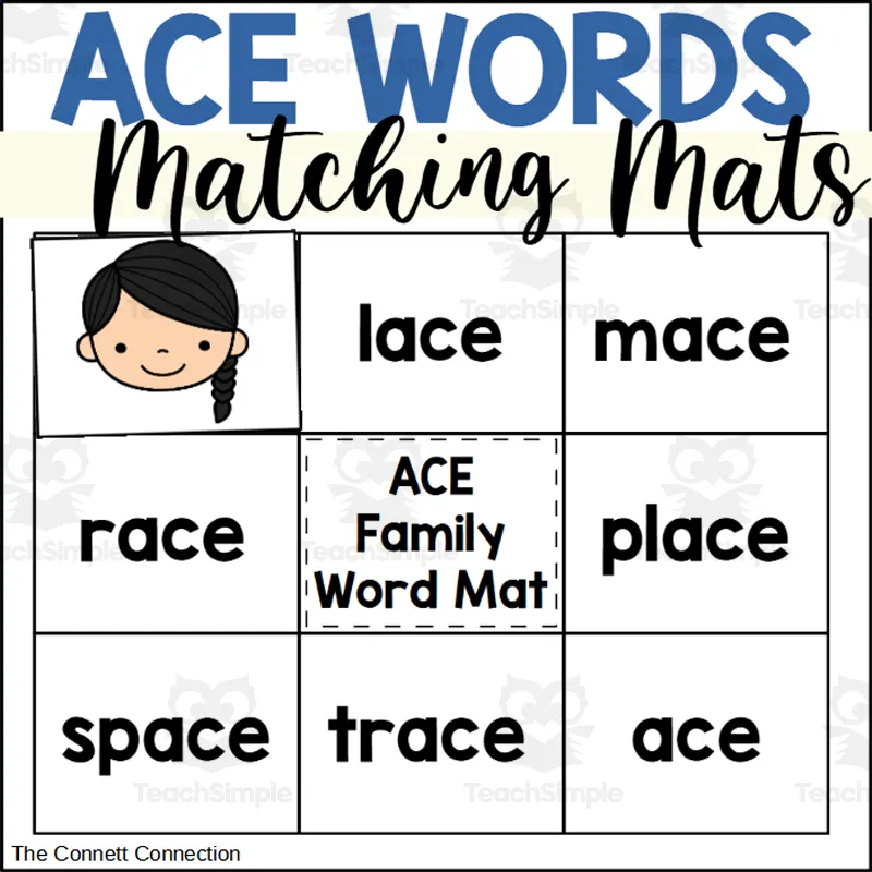 ACE Words Matching Mats by Teach Simple