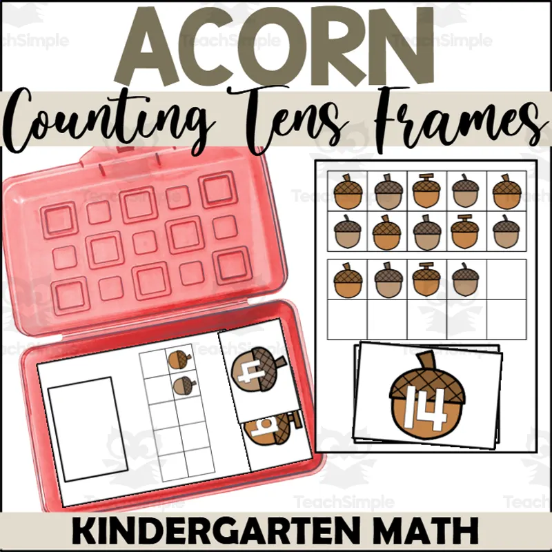 Acorn Counting Task Cards for Counting 1-20 by Teach Simple