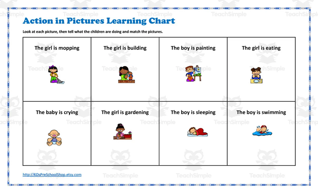Action in Pictures Learning Chart by Teach Simple