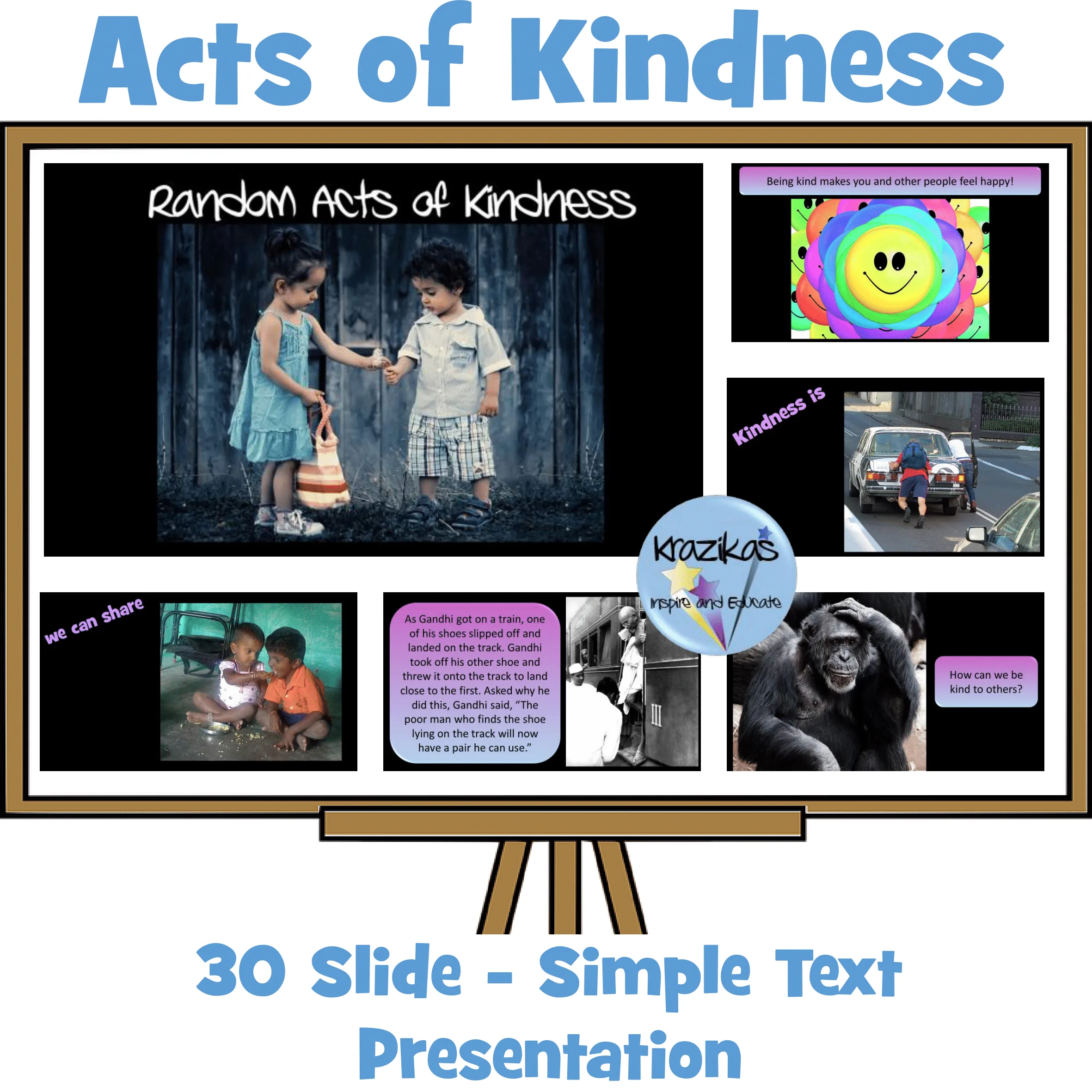 Acts of Kindness Simple Text PowerPoint Presentation by Teach Simple