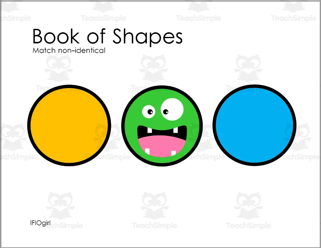Adaptive Book of Shapes - Non-identicals by Teach Simple