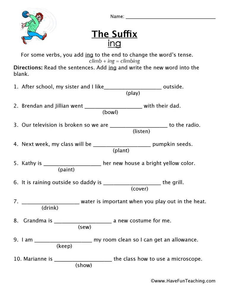 Add ING Suffix Worksheet by Teach Simple Add ING Suffix Worksheet by Teach Simple