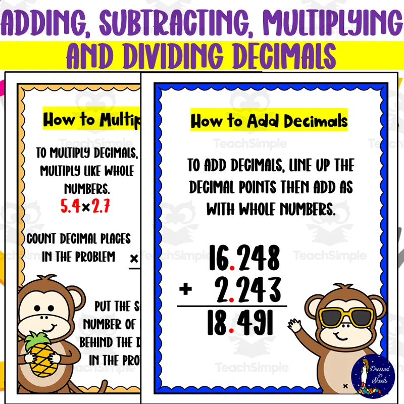 Adding, Subtracting, Multiplying, and Dividing Decimals by Teach Simple