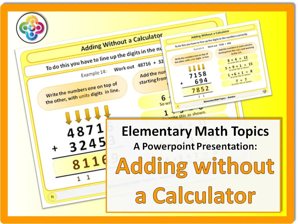 Adding without a calculator for Elementary Math by Teach Simple