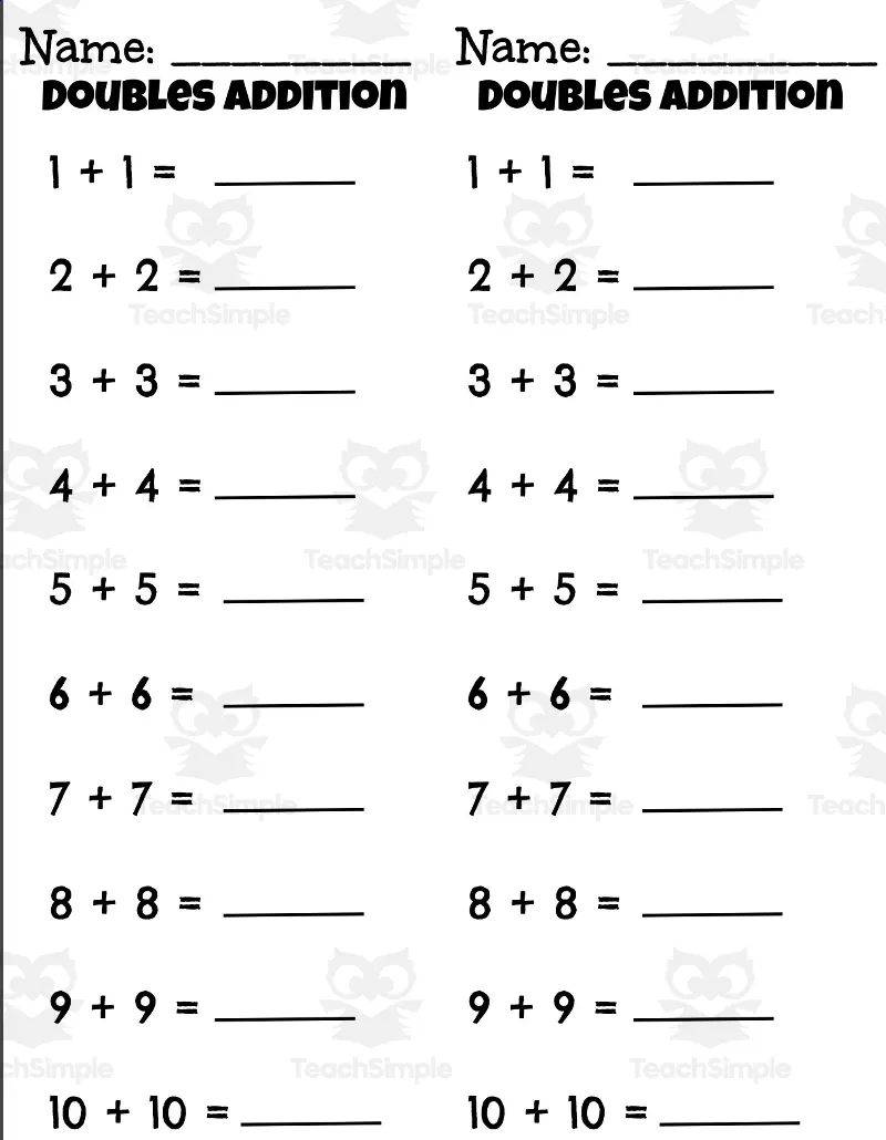 Addition Facts Slips by Teach Simple