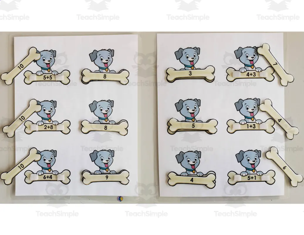 Addition Matching Velcro Activity by Teach Simple