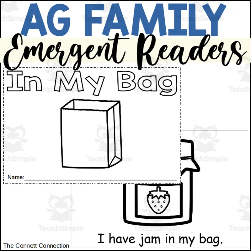 AG Word Family Emergent Reader: In My Bag by Teach Simple
