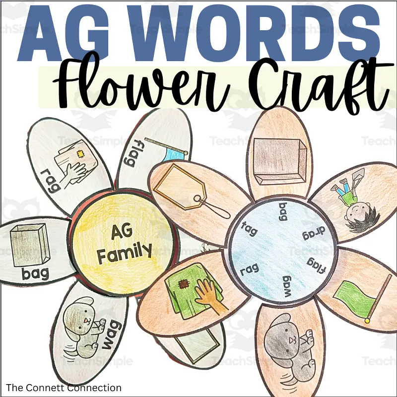 AG Word Family Flower Craft by Teach Simple