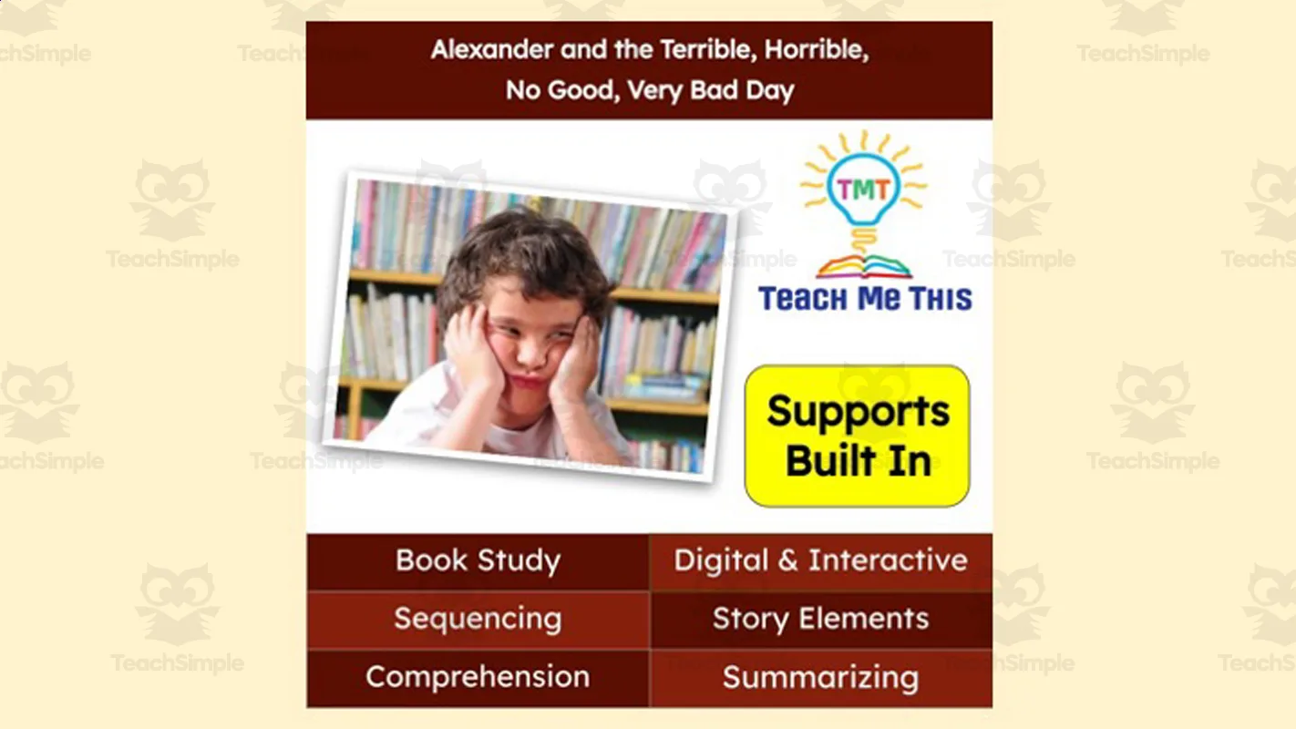 Alexander and the Very Bad Day | Book Companion Activities | Digital ...