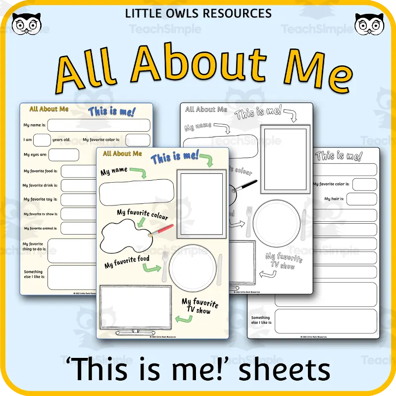 All About Me - 'This is Me!' Sheets by Teach Simple