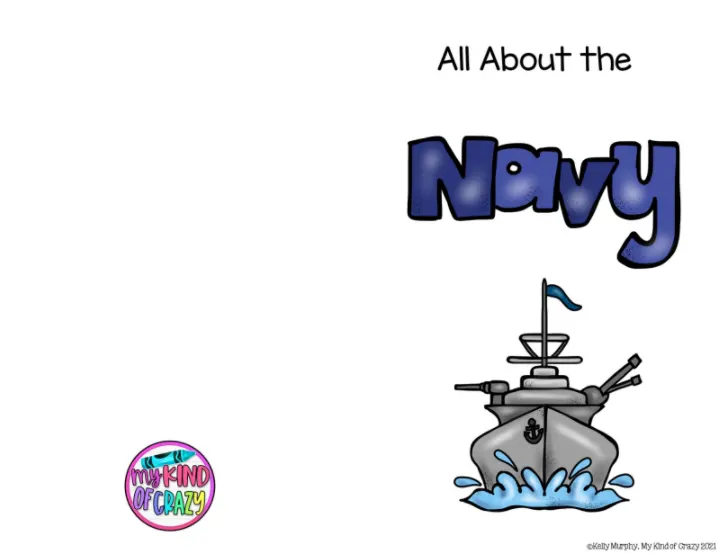 All About the Navy Adapted Book, Printable, Color and BW, Special Ed by ...