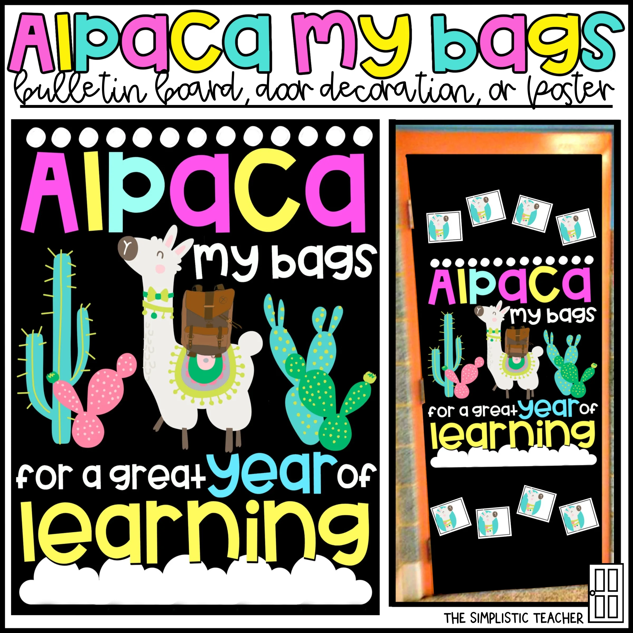 Alpaca My Bags/Llama Back to School Bulletin Board Kit, Door Decoration ...