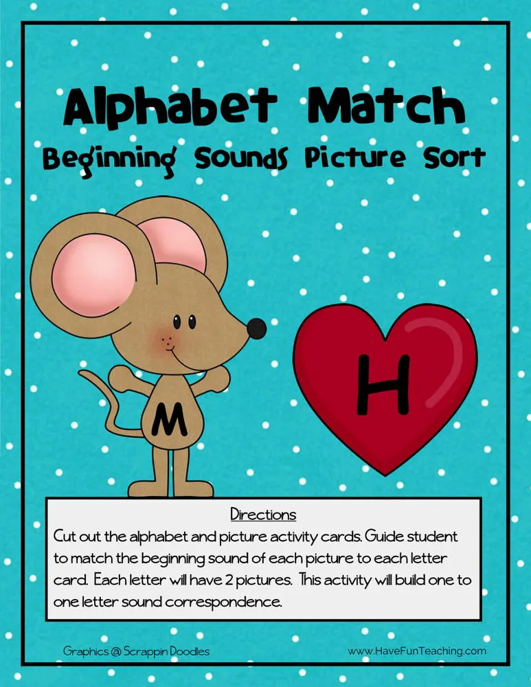 Alphabet Match Activity by Teach Simple