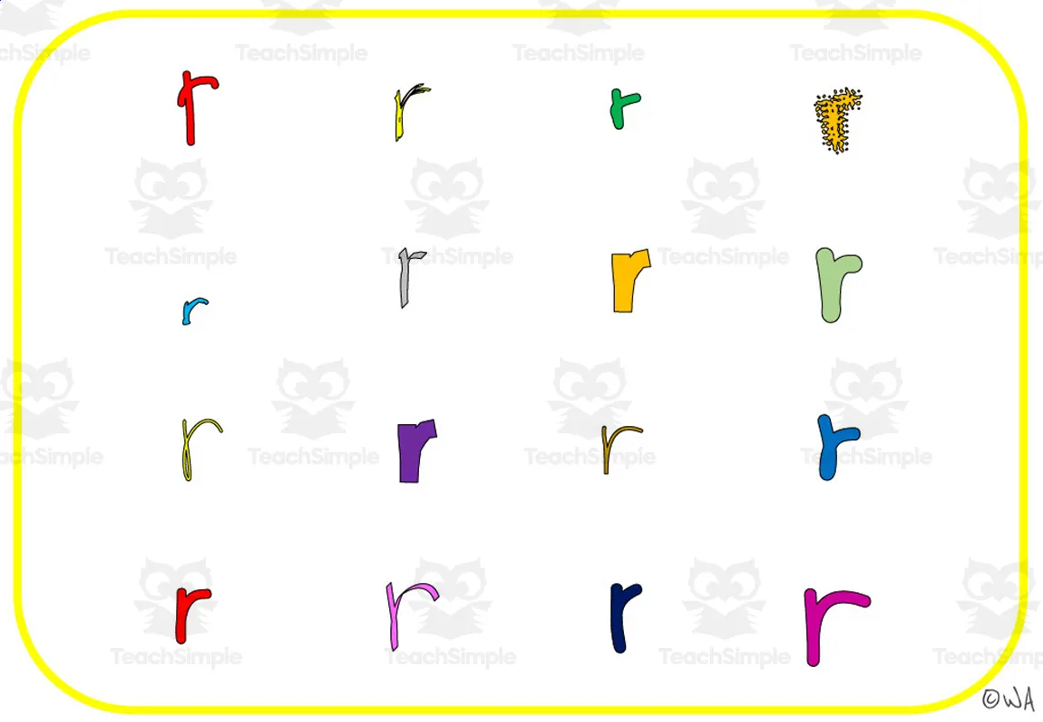 Alphabet Visual Cards - Letter R Mats by Teach Simple