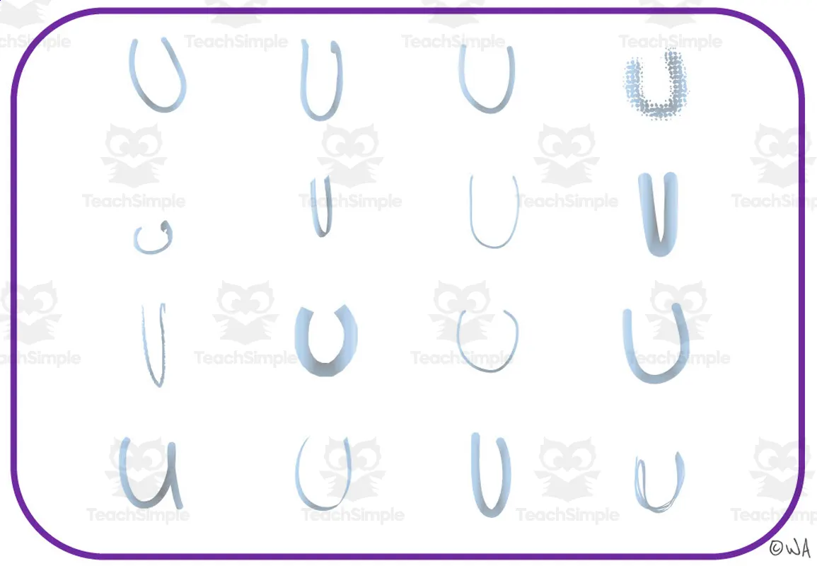 Alphabet Visual Cards - Letter U Mats by Teach Simple