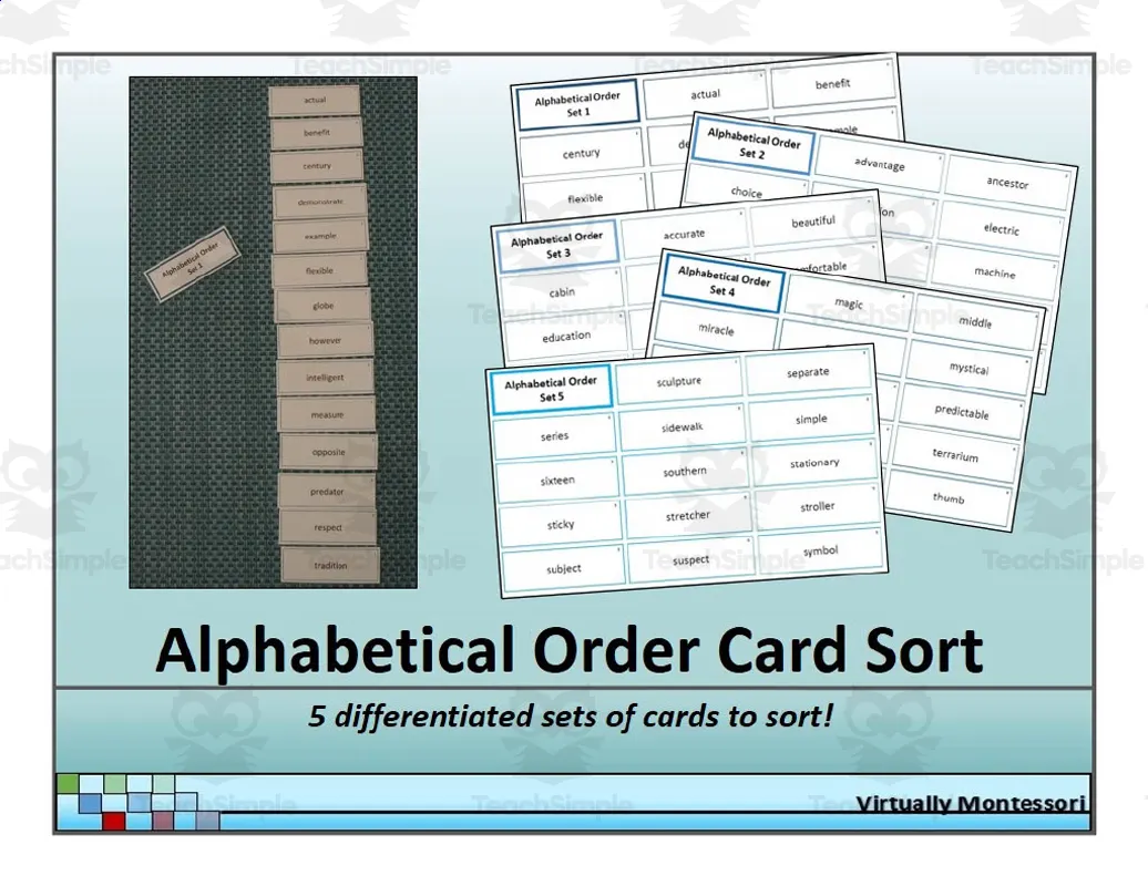 Alphabetical Order Card Sort by Teach Simple