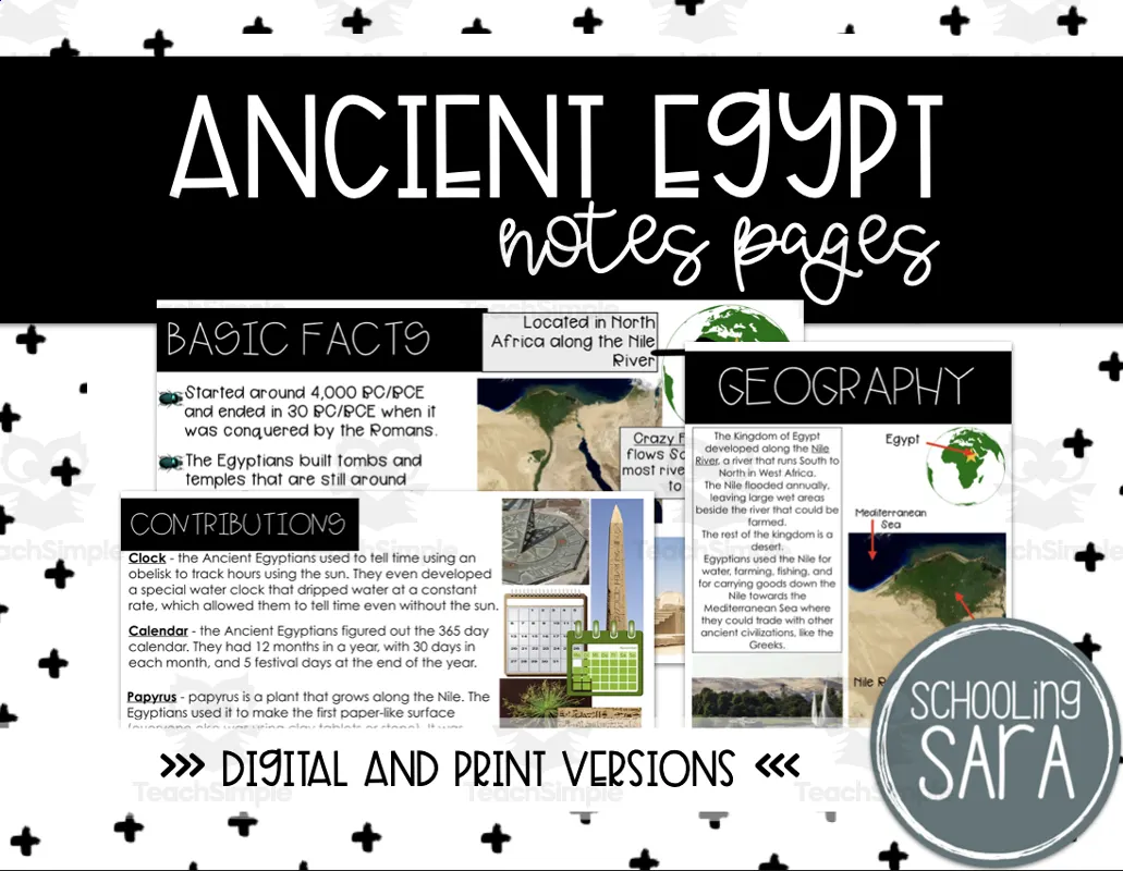 Ancient Egypt Social Studies Notes (Aligned to 3rd Grade VA SOLs) by ...
